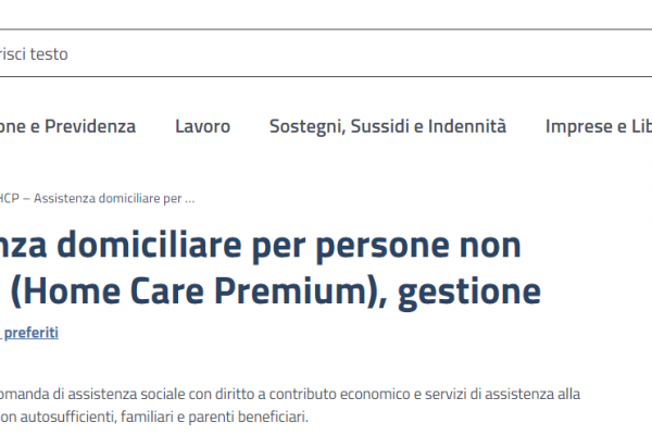 Home Care Premium, servizio di assistenza dell'INPS | CosmoCare
